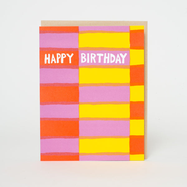 fruit stripe happy birthday card - Egg Press
