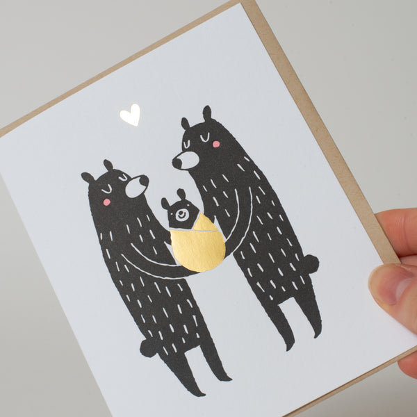 Baby Black Bear congratulations card by Fugu Fugu Press - Egg Press